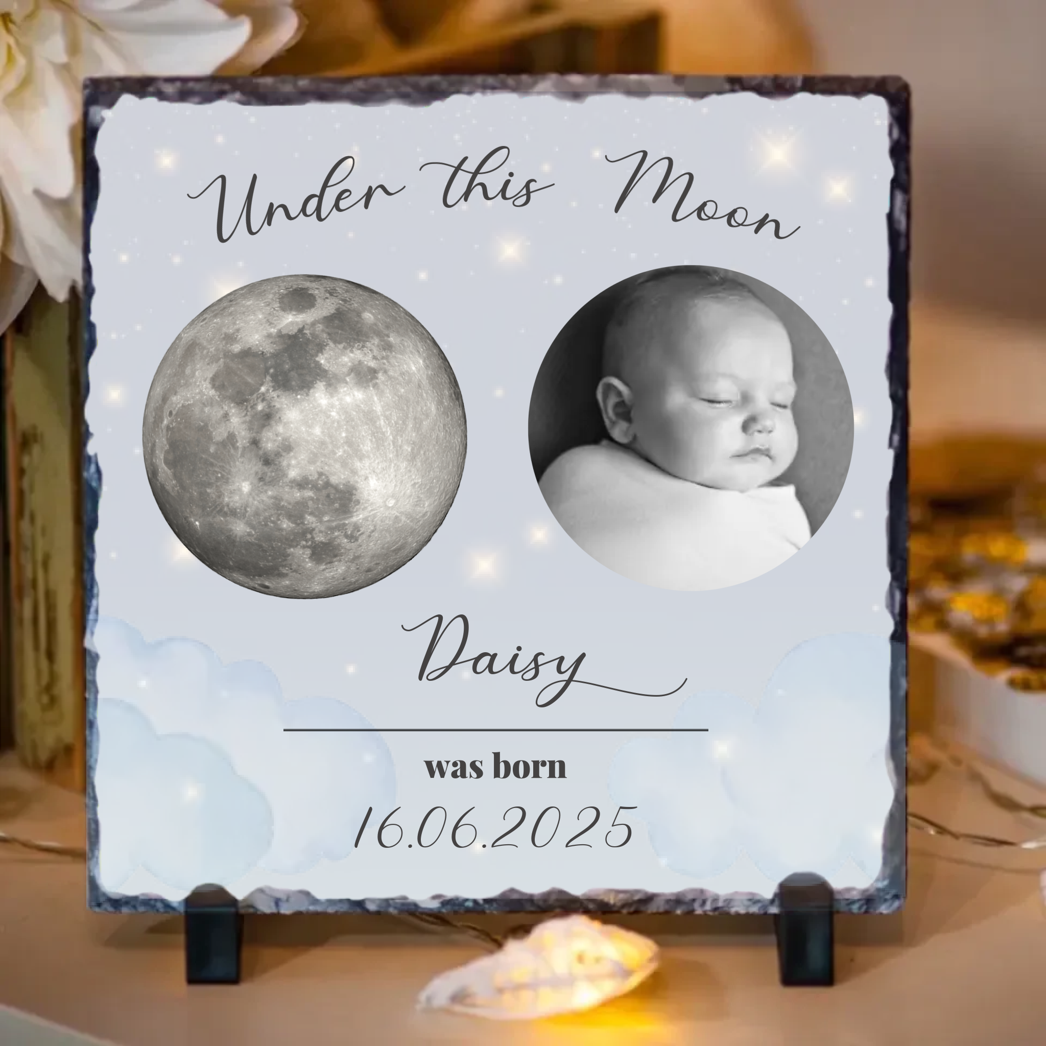 Personalised Slate for Baby - Under This Moon – WowWee.ie