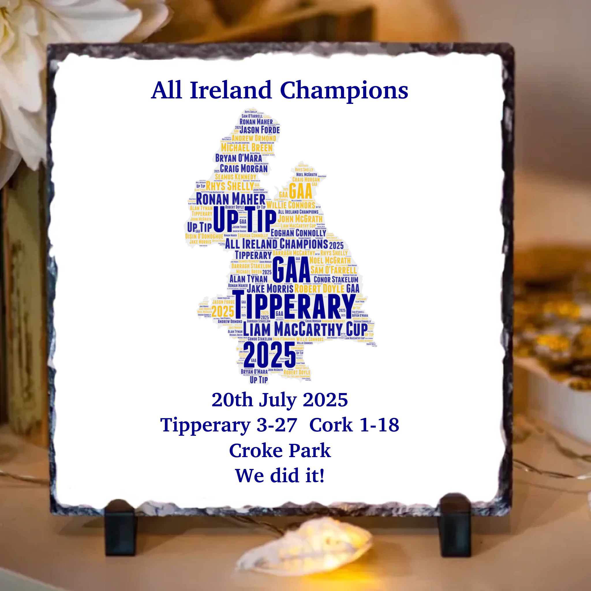 Personalised GAA Slate - Tipperary All-Ireland Champions | Personalised ...