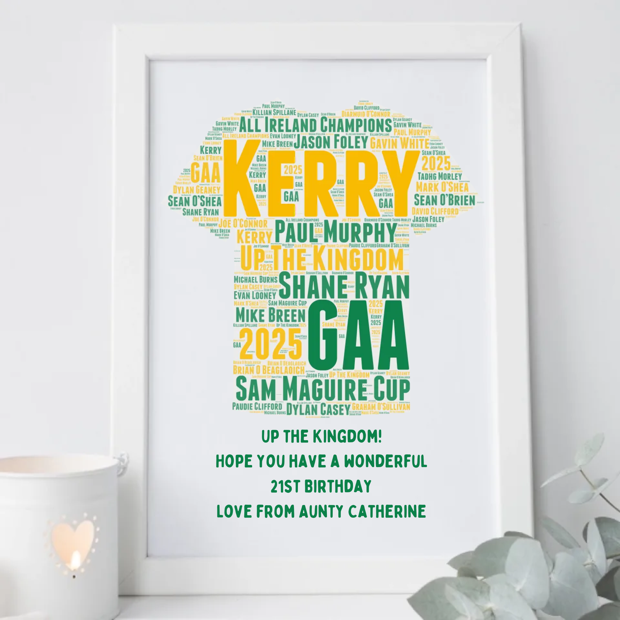 Personalised GAA Framed Print - Kerry All-Ireland Champions | Design ...