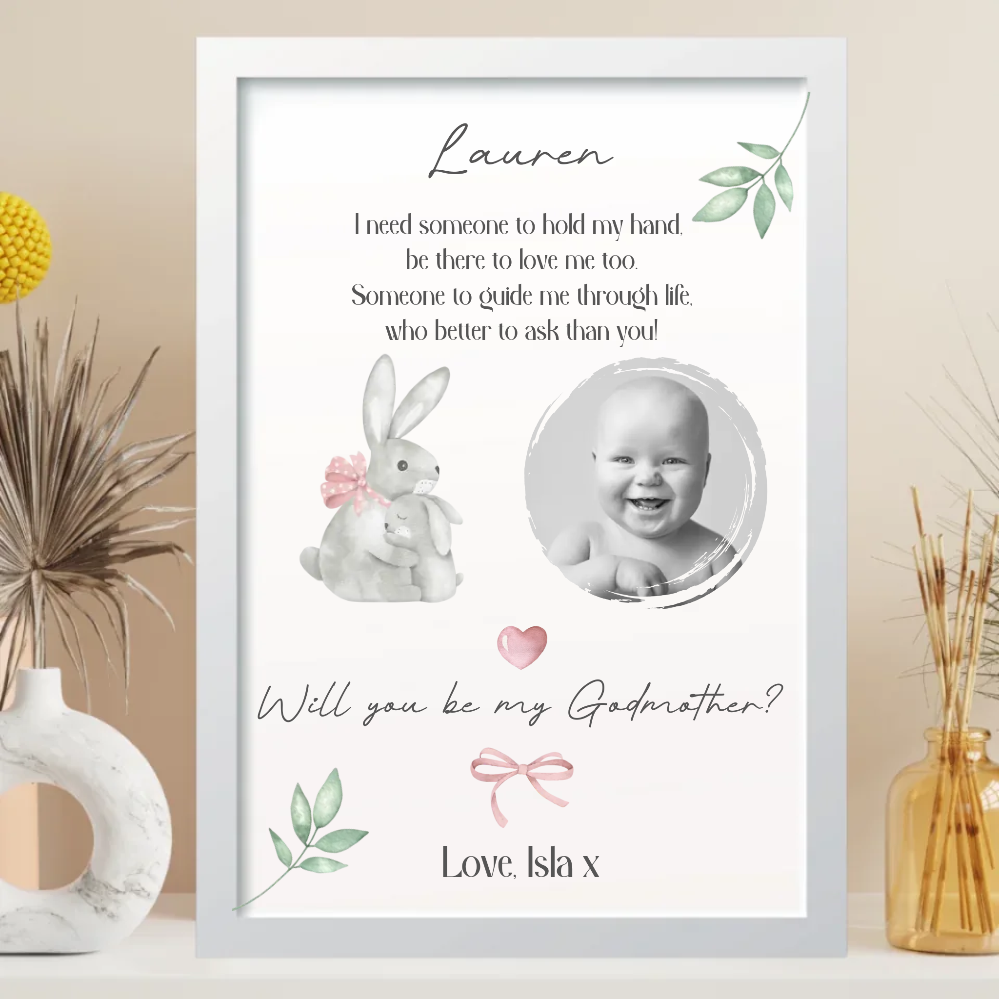 Personalised Godparent Frame - Will you be my Godmother/ Godfather ...