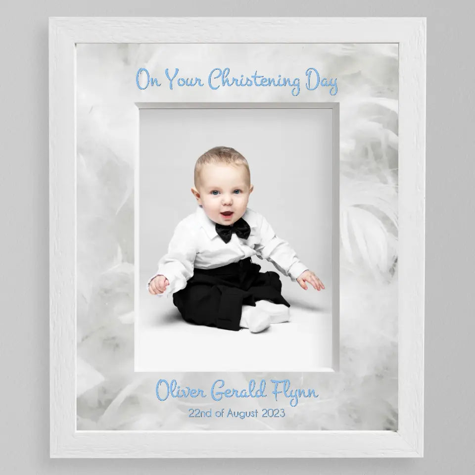 Personalised Christening Frame - Delicate | Mount Customised by You ...