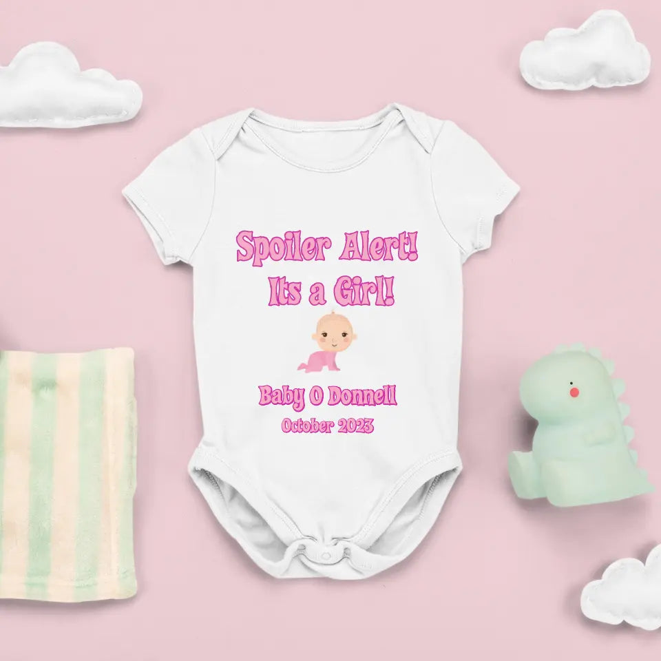 Personalised Gender Reveal Baby Vest - Spoiler Alert | Pregnancy ...