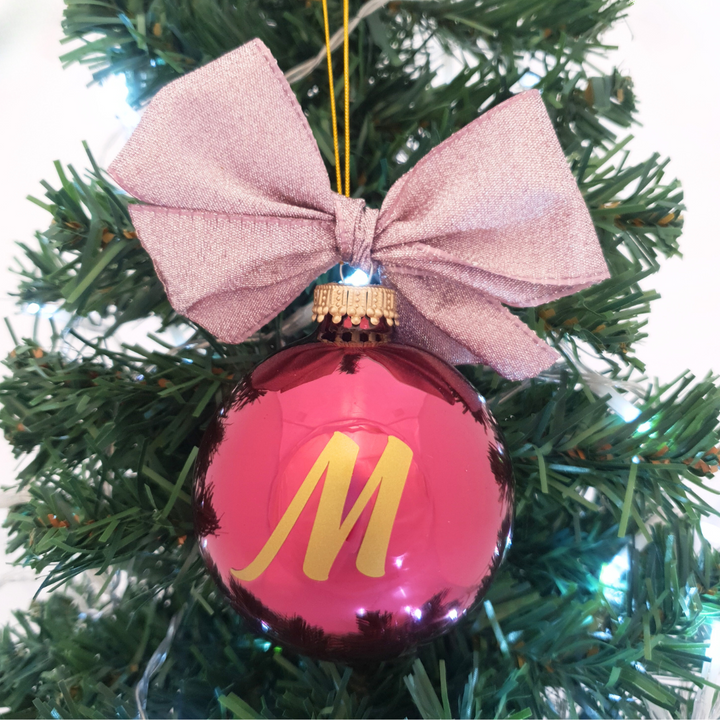 Design Your Own Personalised Luxury Christmas Bauble with Ribbon & Font ...