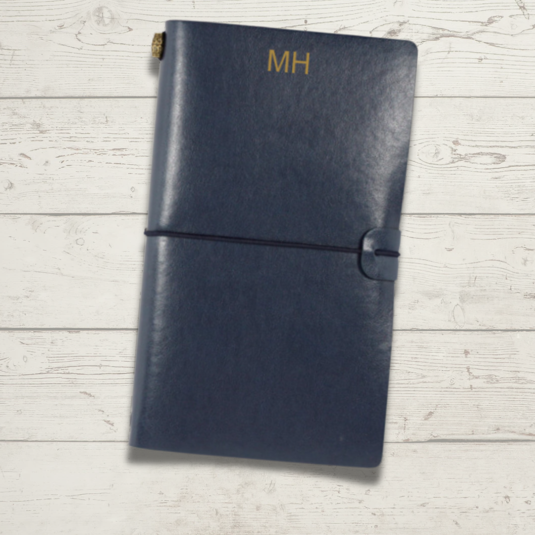 Personalised Notebook - Midnight | Personalised Leather Notebook ...