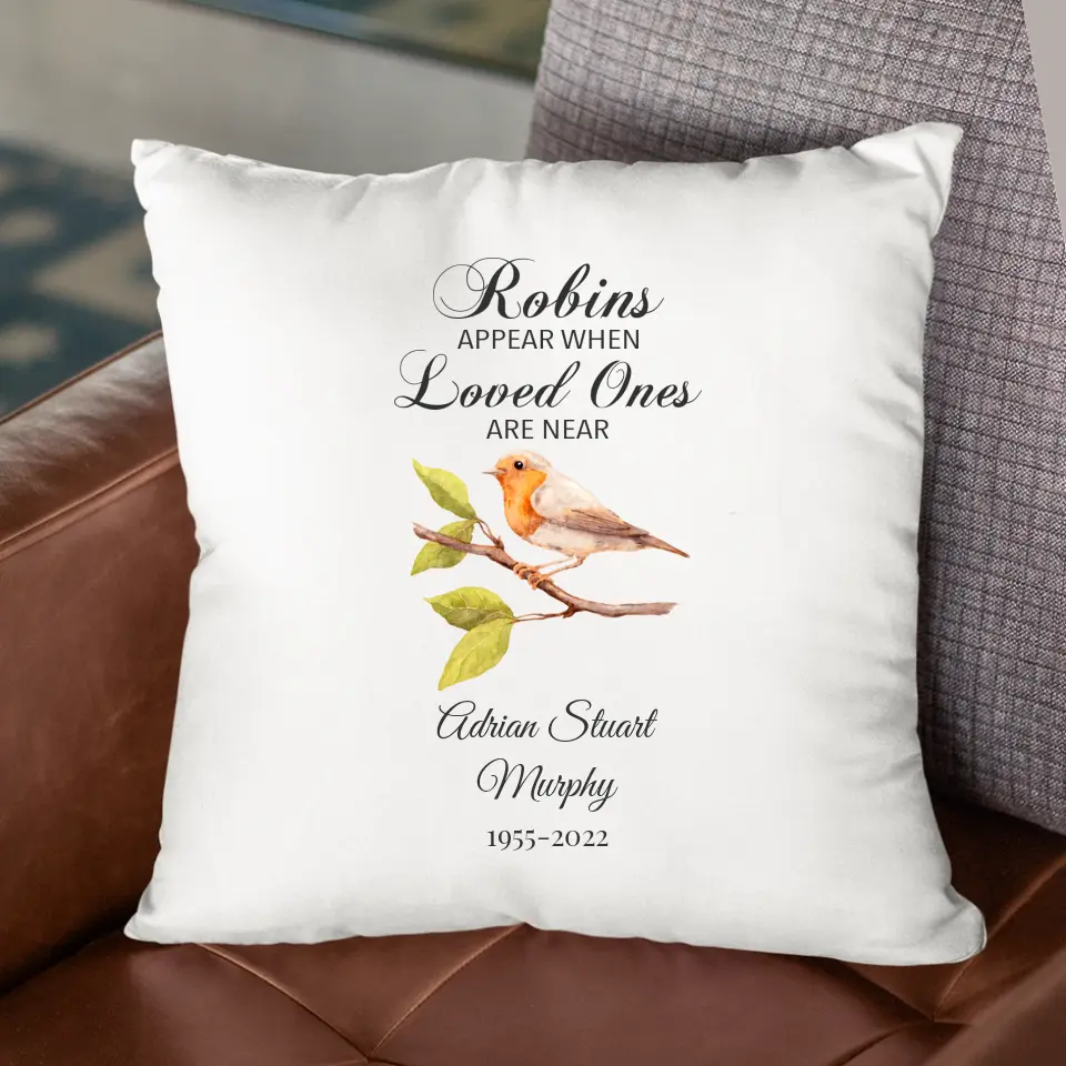 Personalised Memorial Cushion - Robin | Personalised Christmas Cushions ...